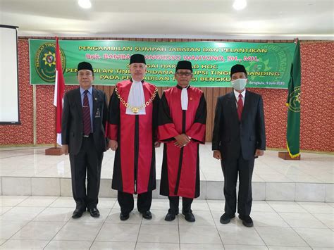 Berita Pengambilan Sumpah Dan Pelantikan Hakim Ad Hoc Pt Bengkulu Bapak