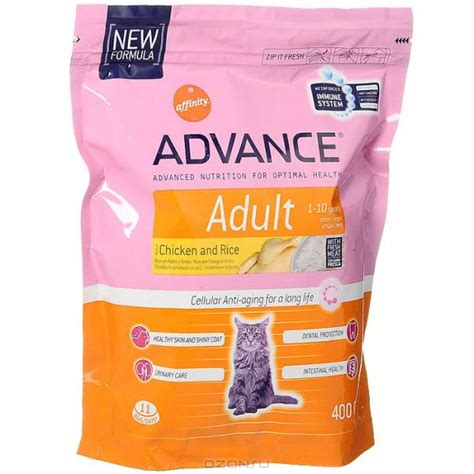 Корм сухой Advance Adult для взрослых кошек с курицей и рисом отзывы