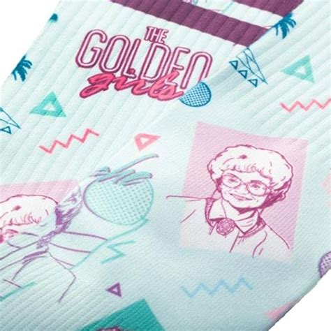 Golden Girls Faces Sublimated Crew Socks By Bioworld Retrofestiveca