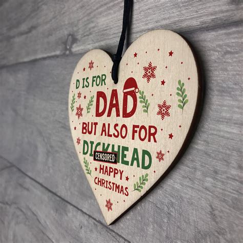 Funny Christmas T For Dad Wooden Heart Novelty Dad T