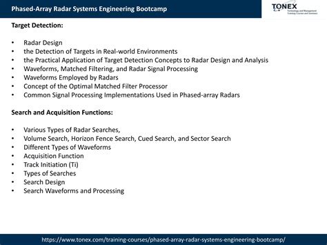 Phased Array Radar Systems Engineering Bootcamp Tonex Ppt