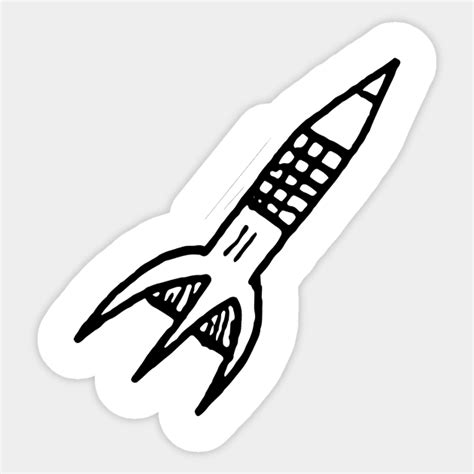 Space Rocket Doodle Art Doodle Sticker Teepublic