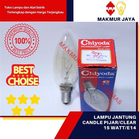 Jual Lampu Pijar E14 Chiyoda Lampu Pijar 15W Lampu Jantung E14 Clear