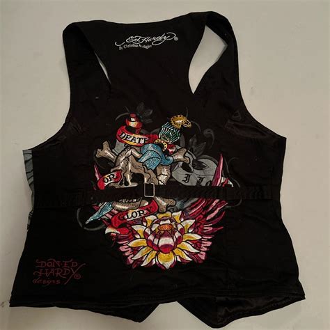 Vintage Ed Hardy Button Up Vest Shirt With Depop