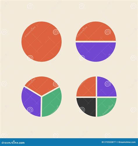 Bright Color Segment Slice Sign At Brutalism Style Circle Section