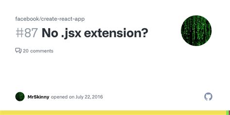 No Jsx Extension Issue Facebook Create React App GitHub