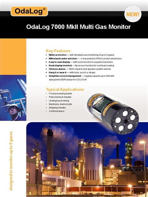 Odalog 7000 Mkii Multi Gas Monitor Key Features Pdf Methane