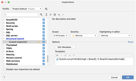 Create Custom Inspections Intellij Idea Documentation