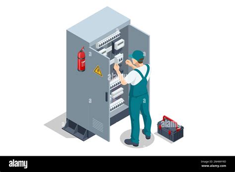 Isometric Electric Switchboard Transformer Distribution Board