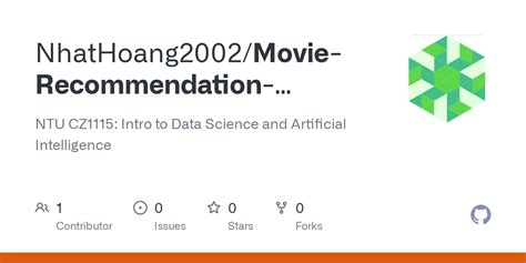 Github Nhathoang Movie Recommendation Systems Ntu Cz Intro To Data Science And