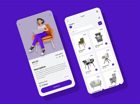 furniture app ui cart page ui by om dobariya on dribbble