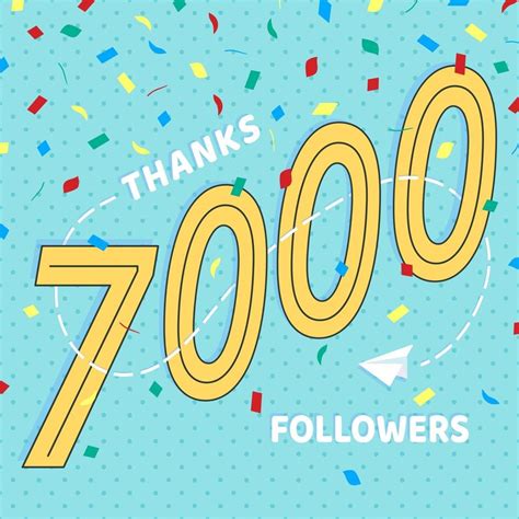 Thank You 7000 Followers Numbers Postcard 3251540 Vector Art At Vecteezy