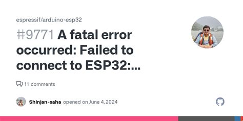 A Fatal Error Occurred Failed To Connect To Esp32 Invalid Head Of Packet 0x01 Possible
