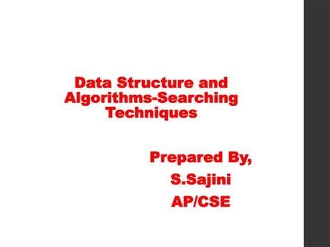 Dsa Data Structure And Algorithms Searching Pptx