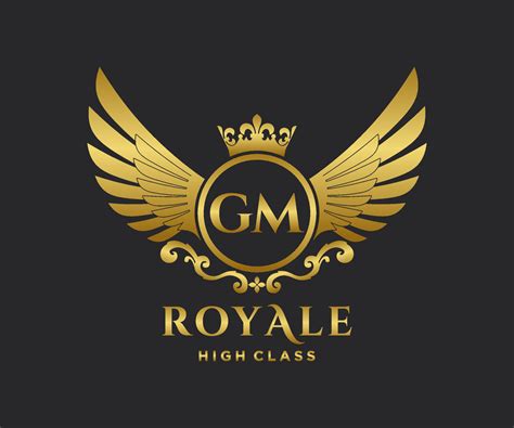 Golden Letter Gm Template Logo Luxury Gold Letter With Crown Monogram