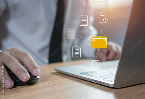 folder document management system dms open file folder with flying