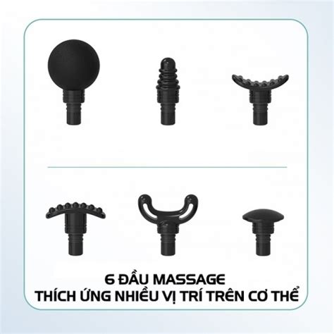 Súng Massage Cầm Tay Mini Puli Pl 656 6 đầu Cải Tiến Giảm đau Nhức