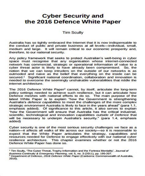 Security White Paper Template