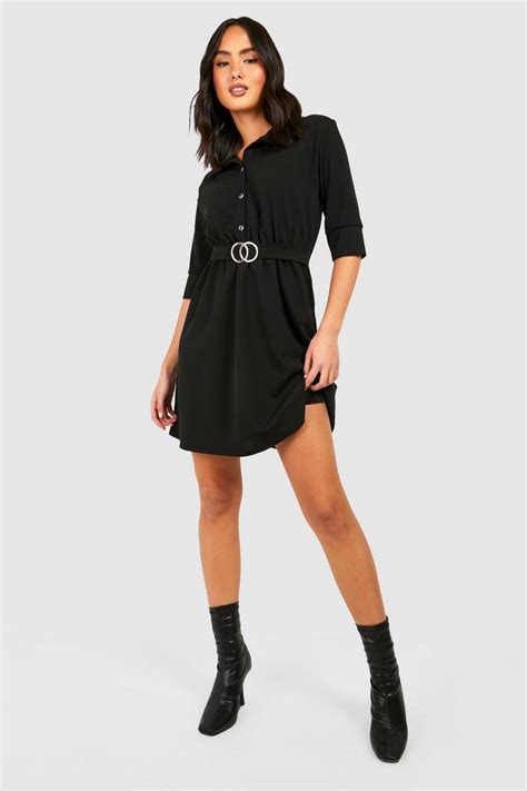 Belted Shirt Dress Boohoo