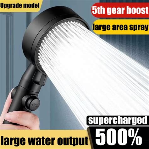 3 In 1 Shower Head With Hose Set Black High Pressure Bathroom Shower