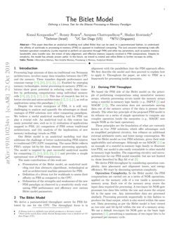 The Bitlet Model Defining A Litmus Test For The Bitwise Processing In