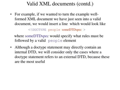 Ppt Valid Xml Documents Contd Powerpoint Presentation Free Download Id1725563