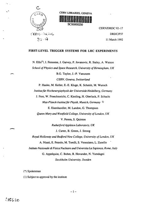 pdf first level trigger systems for lhc experiments