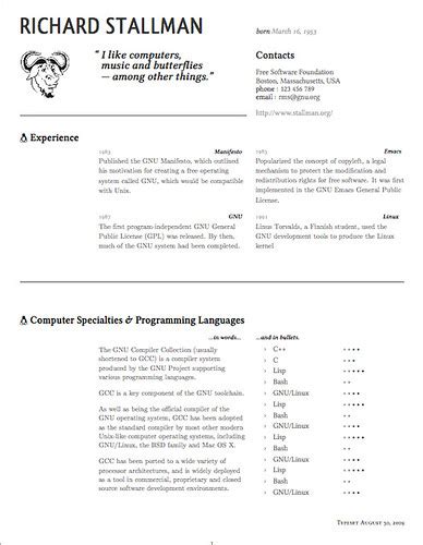 Linux LaTeX CV Template Grid Based XeLaTeX CV Templates Se Flickr