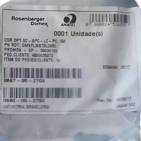 Cordão Óptico Sc apc Lc pc Duplex 5m Patch Cord Lacrado MercadoLivre