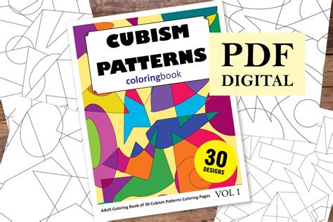 Cubism Patterns Coloring Book For Adults Coloring Books For Adults