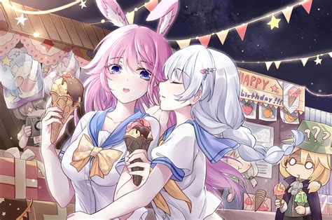 Animal Ears Blue Eyes Blush Braids Bronya Zaychik Bunny Ears Bunnygirl