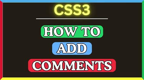 How To Add A Comment In A Css Stylesheet Beginner Tutorial Youtube