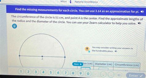 M3|L4 Applying Circumference Find the missing measurements for each ...