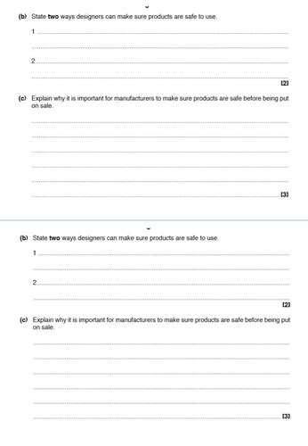 Ocr Design Engineering Exam Question Do Nows Starters Teaching