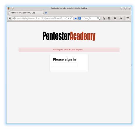 EXploit Reflected XSS At PentesterAcademy
