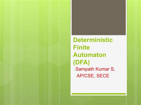 131 Deterministic Finite Automaton Pptx