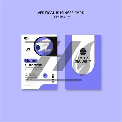 دانلود فایل لایه باز کارت ویزیت عمودی دوربین مداربسته دانلود رایگان