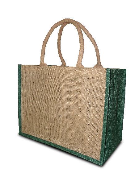 JUTE BAG WITH GREEN DYED GUSSET Material Jute PURE Indarsen
