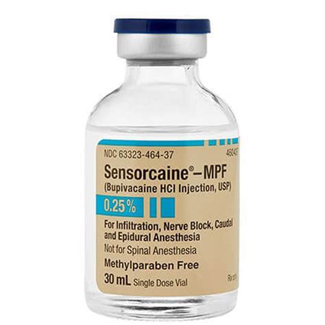 Sensorcaine Mpf Bupivacaine Hcl Injection 025 30 Ml Single Dose Vi