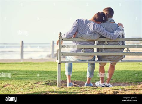 Taking In A Romantic Afternoon Rearview Shot Of A Young Gay Couple