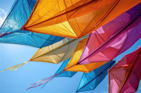Premium Ai Image Vibrant Kite Patterns In Suburban Skies