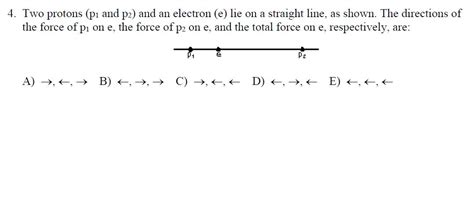 Solved Two protons (p1 and p2) and an electron (e) lie on a | Chegg.com