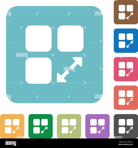 Extend Component White Flat Icons On Color Rounded Square Backgrounds