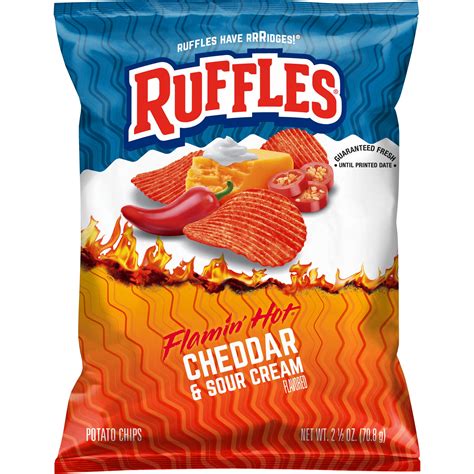 Ruffles Potato Chips Flamin Hot Cheddar Sour Cream Flavored Snacks 2