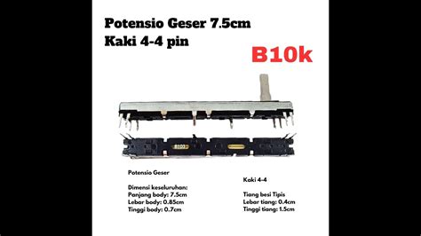 Potensio Geser Cm Kaki Pin B K Stereo Slide Cm Mixer