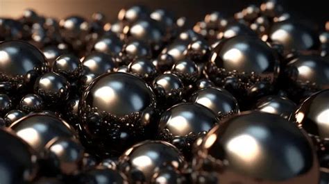 Metallic Spheres Suspended In The Air A 3d Rendered Abstract Creation