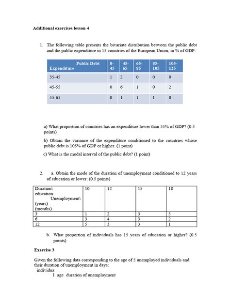 Additional Exercises Lesson 4 Pdf Multivariate Statistics Estimation Theory