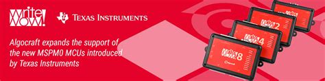Algocraft Expands The Support Of The New Mspm0 Mcus Introduced By Texas Instruments Algocraft