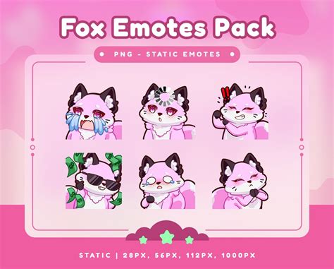 Fox Emotes Pack 2 Cute Fox Emote Bundle Discord Youtube Twitch Emote