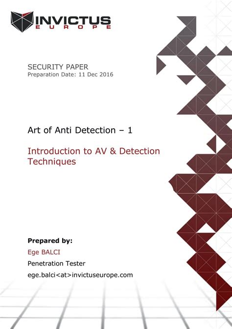 Art Of Anti Detection 1 Introduction To Av And Detection Techniques